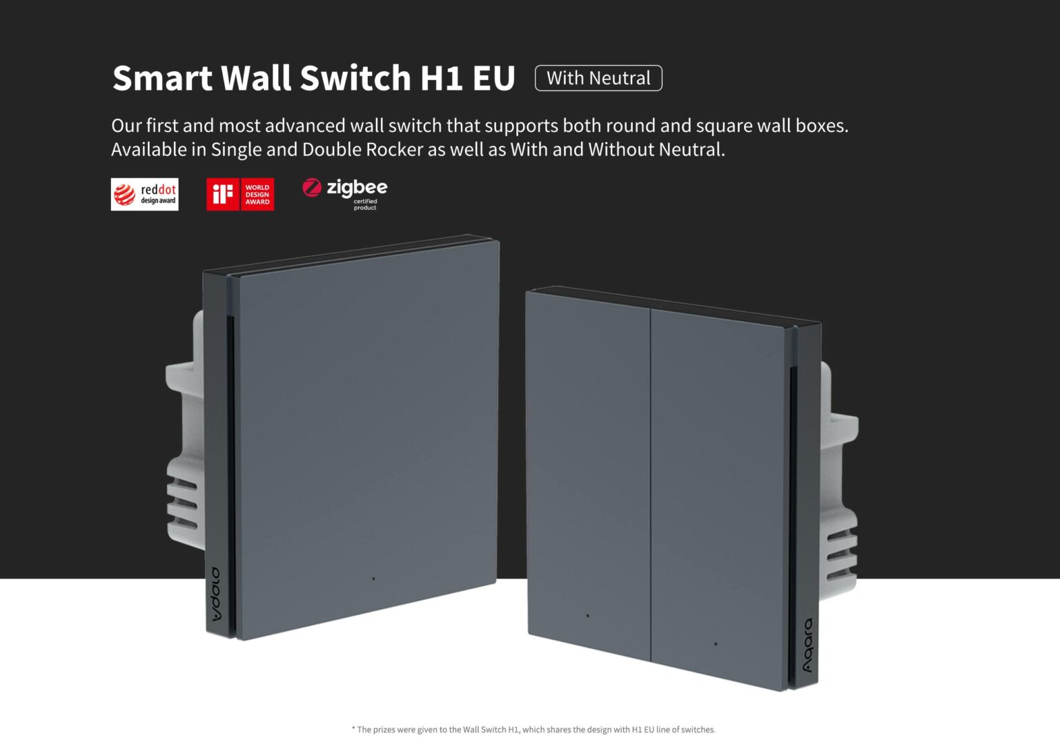 Smart Wall Switch H1 EU（With Neutral）- Grey - Aqara