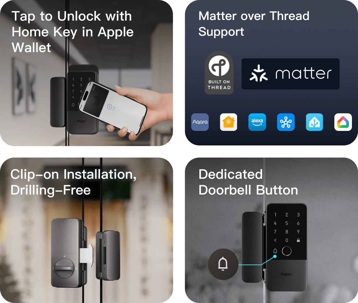 Smart Glass Door Lock: Drill-free, damage-free smart security for glass ...